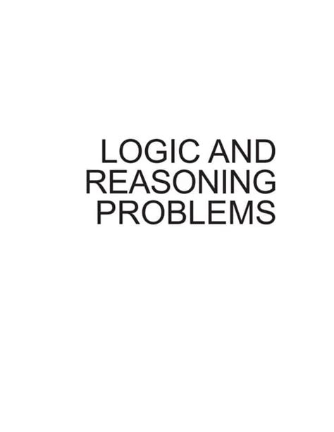 Logical Reasoningpdf Exercises For Reasoning Test Pdf