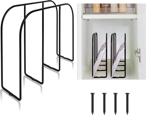 4 Pack Base Cabinet Tray Dividers 12x9 Inches Black Metal