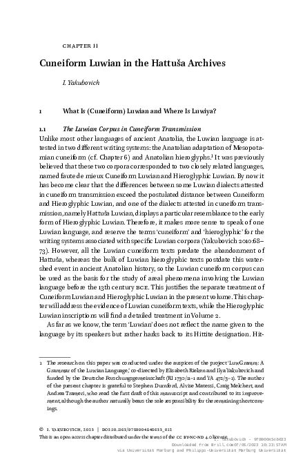 Pdf Cuneiform Luwian In The Hattuša Archives