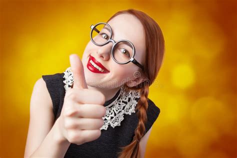 Nerd Redhead Girl Stock Image Image Of Bokeh School