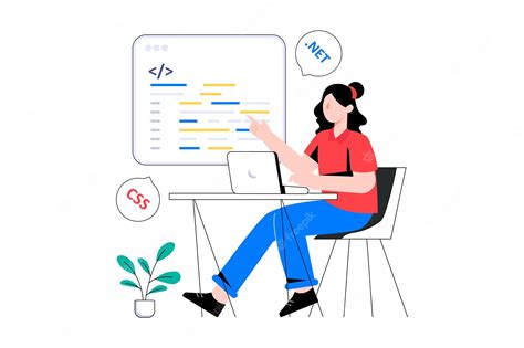 Premium Vector Web Coding Flat Style Design Vector Illustration
