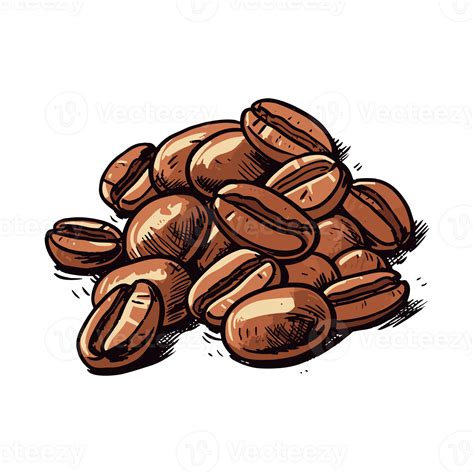 Coffee Beans Hand Drawing Sketch Engraving Illustration Style 26721104 Png