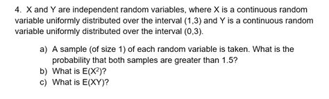 Solvedxand Y Are Independent Random Variables Where X Is A Continuous