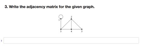 Solved Write The Adjacency Matrix For The Given Graph Chegg