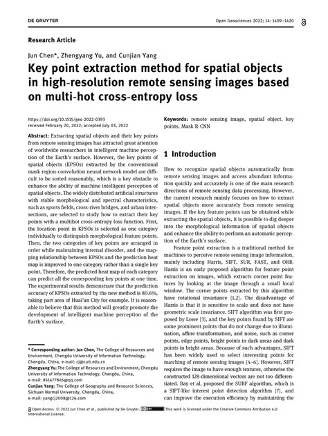 pdf key point extraction method for spatial objects in high