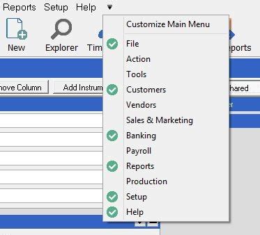 Show Hide Toolbar Buttons Menu Actions Control
