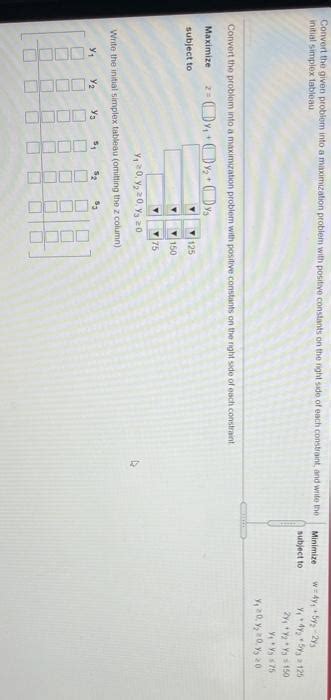 Solved Convert The Given Problom Into A Maximization Problem