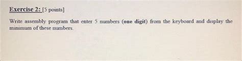 Solved Exercise 2 5 Points Write Assembly Program That