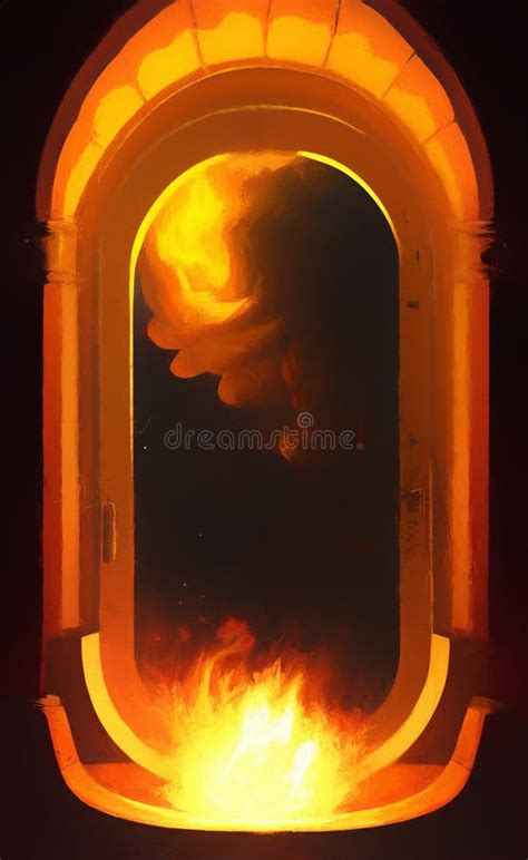 Window On Fire Digital Art Stock Illustration Illustration Of