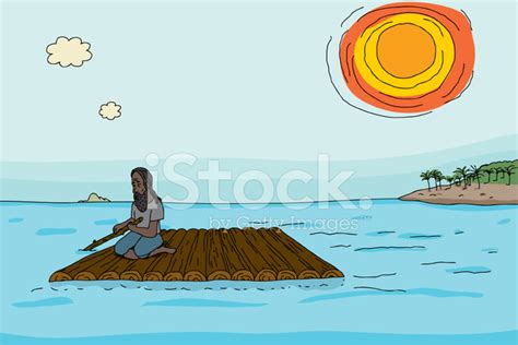 Man With Wooden Raft Stock Photo Royalty Free Images FreeImages