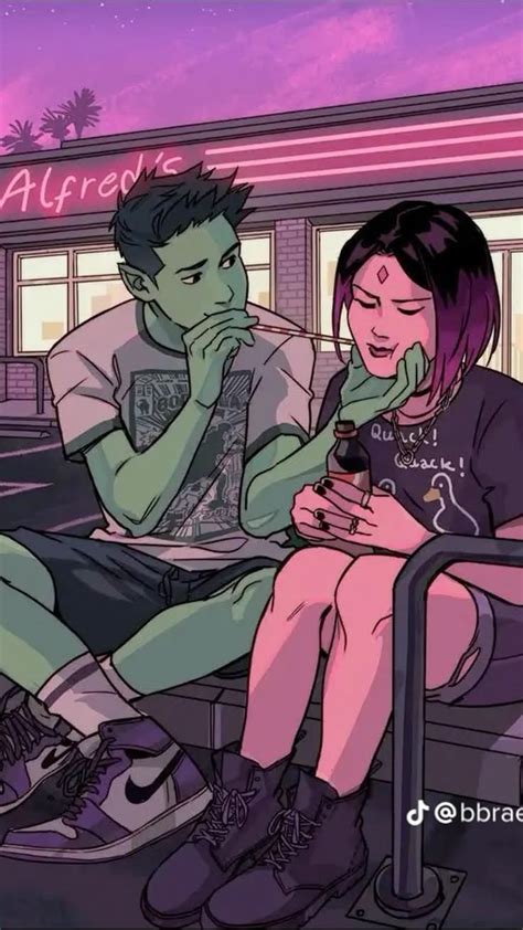 Beast Boy And Raven Teen Titans Fanart