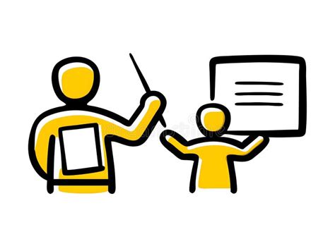 Teacher Teaching Student With Presentation And Pointer In Class Stock