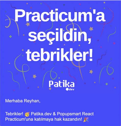 Reyhan Yılmaz Olgun On Linkedin Patikadev And Popupsmart React Practicum 🎉 🥳