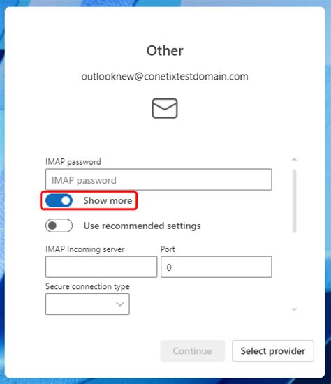 Setup Outlook New With IMAP Email Account Conetix