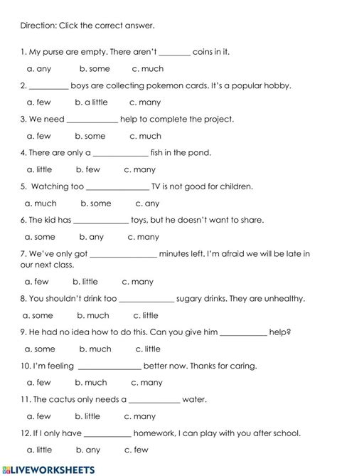 Quantifiers Worksheet Free Printable Worksheets