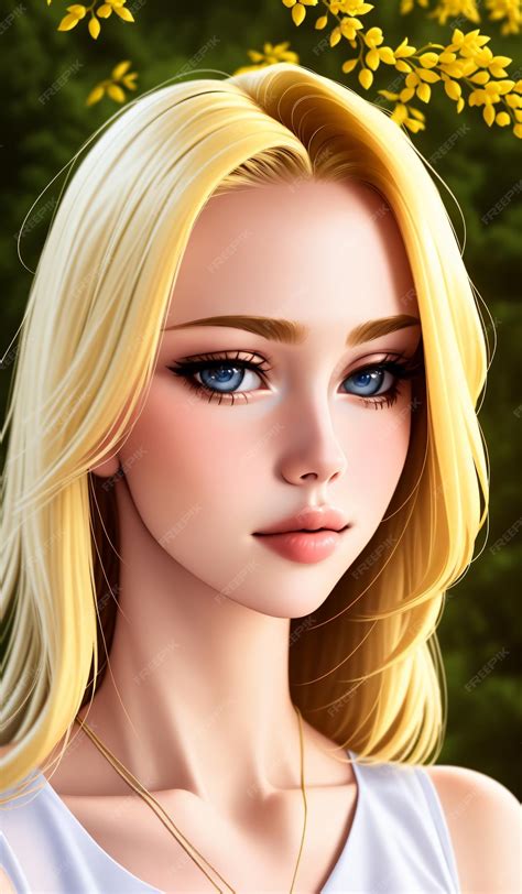 Premium Ai Image Portrait Of A Beautiful Blonde Girl In The Park