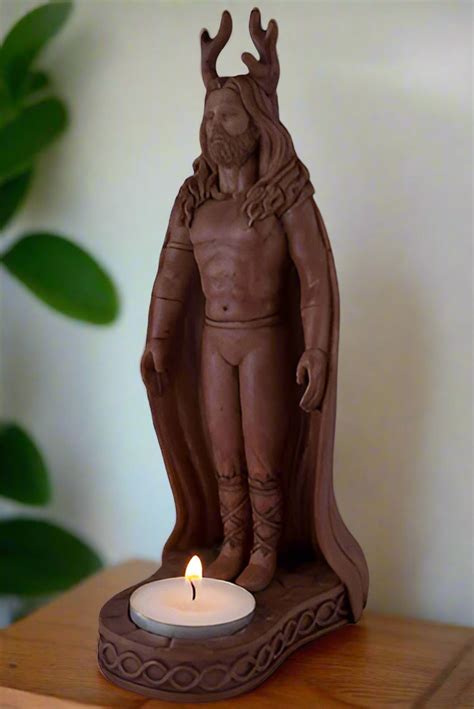 Wiccan Horned God Statue Wood Sculpture】cernunnos Horned God