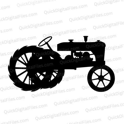 Old Tractor Silhouette Vintage Farm Svg Design Quick Digital Files