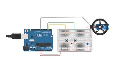 Circuit Design Button Servo Tinkercad