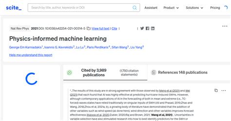 Physics Informed Machine Learning