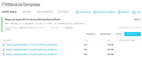 Build ITK Module Python Packages ITKPythonPackage Documentation