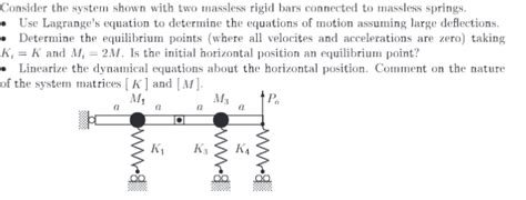 Solved Consider The System Shown With Two Massless Rigid