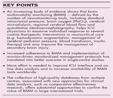 Brain Multimodality Monitoring An Update Current Opinion In Critical Care