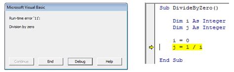 Excel Vba обработка ошибок