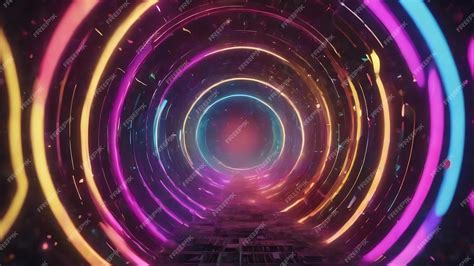 Premium Ai Image Glowing Multi Colored Circles Ignite A Futuristic