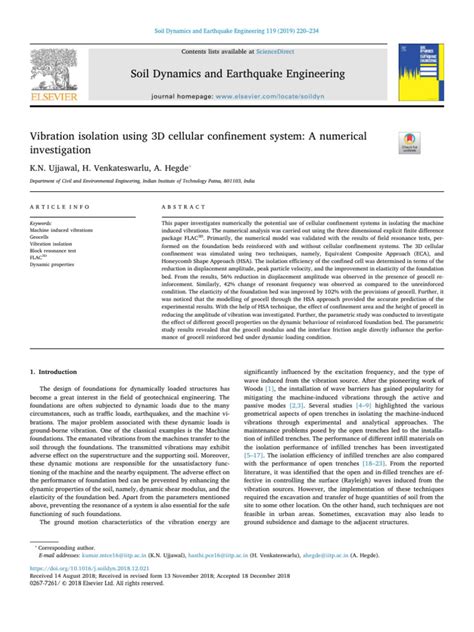 Vibration Isolation Using 3d Cellular Pdf Resonance Earthquake