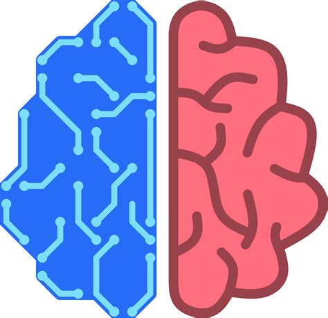 Brain Artificial Intelligence Vector Illustration Human Brain And Artificial Brain Symbol