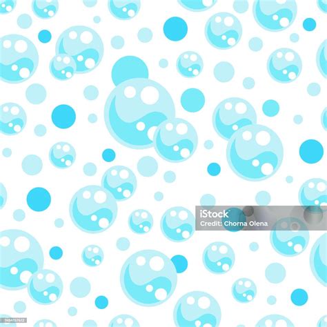 만화 비누 방울 원활한 패턴입니다 발포성 산소 거품 목욕 비눗물 탄산 소다 또는 음료 흰색 배경에 벡터 배경입니다 거품 목욕에 대한 스톡 벡터 아트 및 기타 이미지 Istock