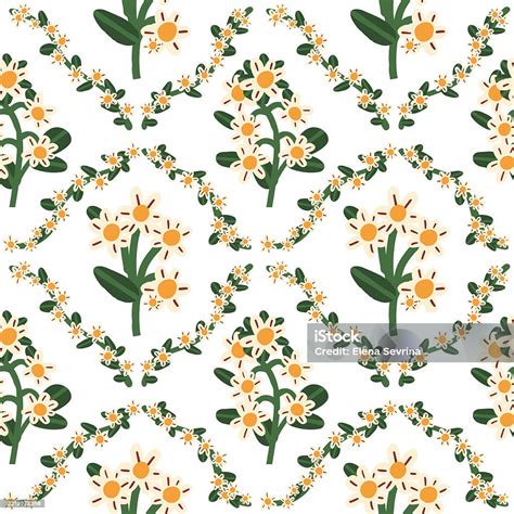 흰 꽃의 귀여운 완벽 한 요염 패턴입니다 벽지 또는 포장지에 대한 프레피 배경 개화기에 대한 스톡 벡터 아트 및 기타 이미지