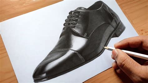 Drawing Hyper Realistic Shoe With Graphite Pencil Midhuns Art Youtube