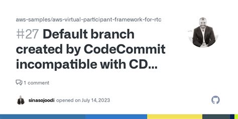 Default Branch Created By Codecommit Incompatible With Cdk Script Issue Aws Samples Aws