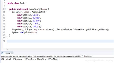 Java 8 ：list 转 Map 之 Collectorstomap