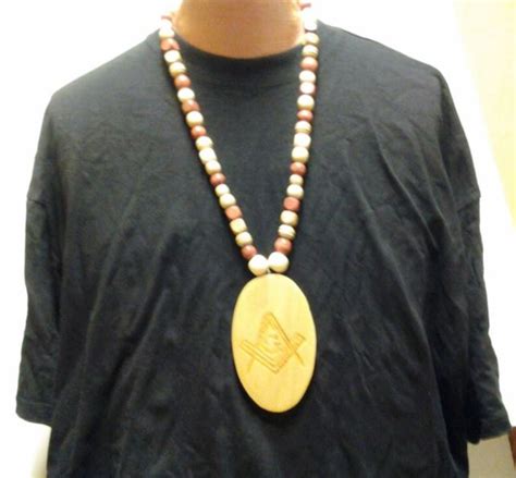Wooden Masonic Beaded Medallion Etsy