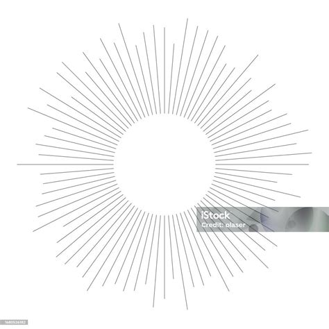 A Circle Of Variedlength Radial Lines Encloses A Central Copy Space