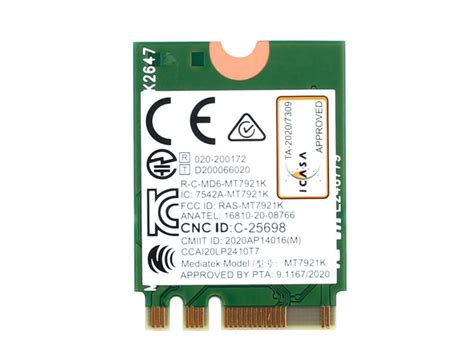 Wi-Fi 6 MediaTek MT7921k MT7921 wifi 6 1800M Bluetooth 5.2 wireless ...