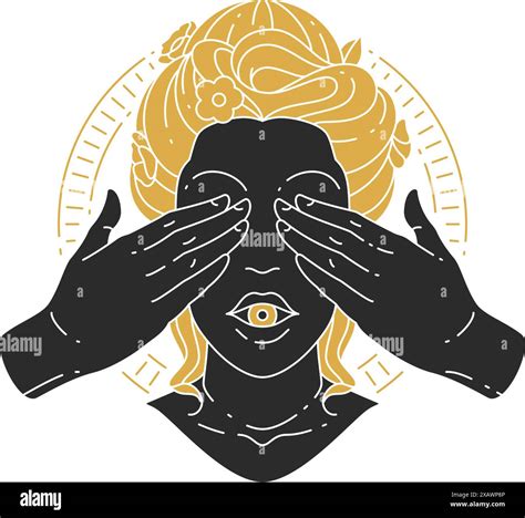 Beauty Mystic Female Portrait With Hand Covering Eyes Silhouette Magic