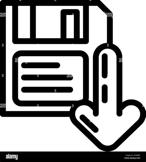 Floppy Disk Saving Loading Data Line Icon Vector Floppy Disk Saving