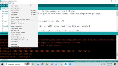 Nano Every With MegsCoreX Request Upload Failed Uploading Arduino