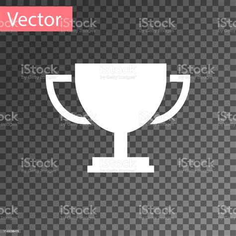 투명 한 배경에 고립 된 화이트 트로피 컵 아이콘입니다 어워드 기호입니다 챔피언 컵 아이콘입니다 벡터 일러스트 금속에 대한 스톡