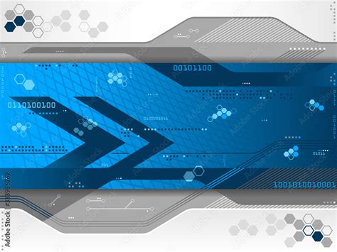 blue and white abstract vector background with arrows hexagonal