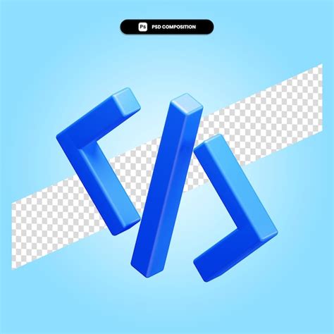 Premium PSD | Code 3d render illustration isolated