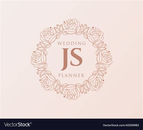 Js Initials Letter Wedding Monogram Logos Vector Image