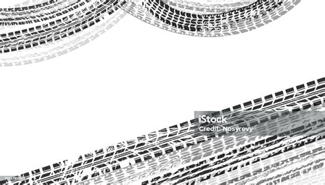 자동차의 타이어 휠 마크가있는 배경 벡터 일러스트 레이 션 바퀴에 대한 스톡 벡터 아트 및 기타 이미지 바퀴 선 속도 Istock