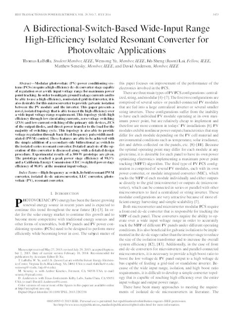 Pdf A Bidirectional Switch Based Wide Input Range High Efficiency