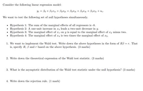 solved consider the following linear regression model yi