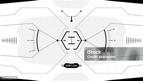 Vr Hud 디지털 미래 인터페이스 사이버 펑크 화면 공상 과학 가상 기술 헤드 업 디스플레이 대상 Gui Ui 흑백 우주선 조종석 대시보드 패널 Fui 뷰파인더 하이테크